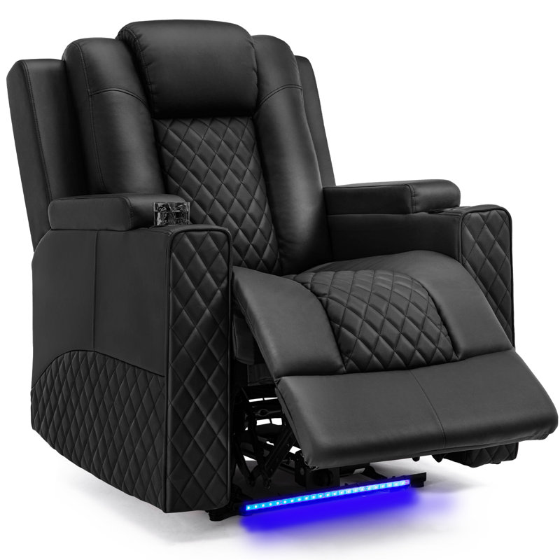 Orren Ellis Power Recliner Chair Pu Leather Electric Massage Recliner